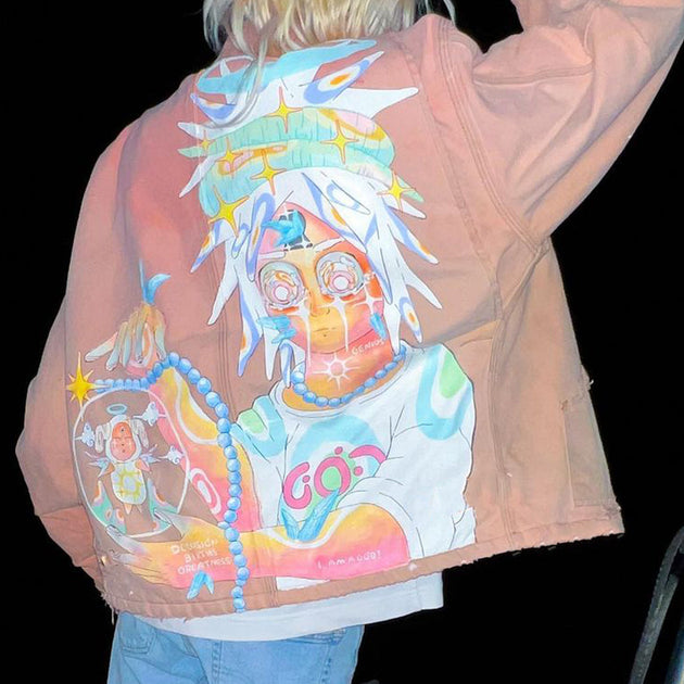 God Complex Hand Painted Gradient Work Jacket – Yonmos